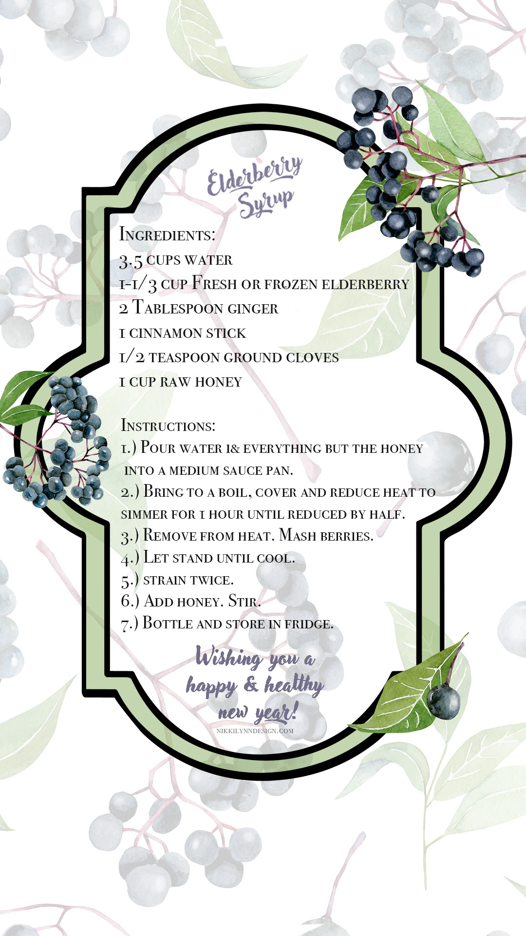 Elderberry Syrup Recipe and Jar Labels - Nikki Lynn Design