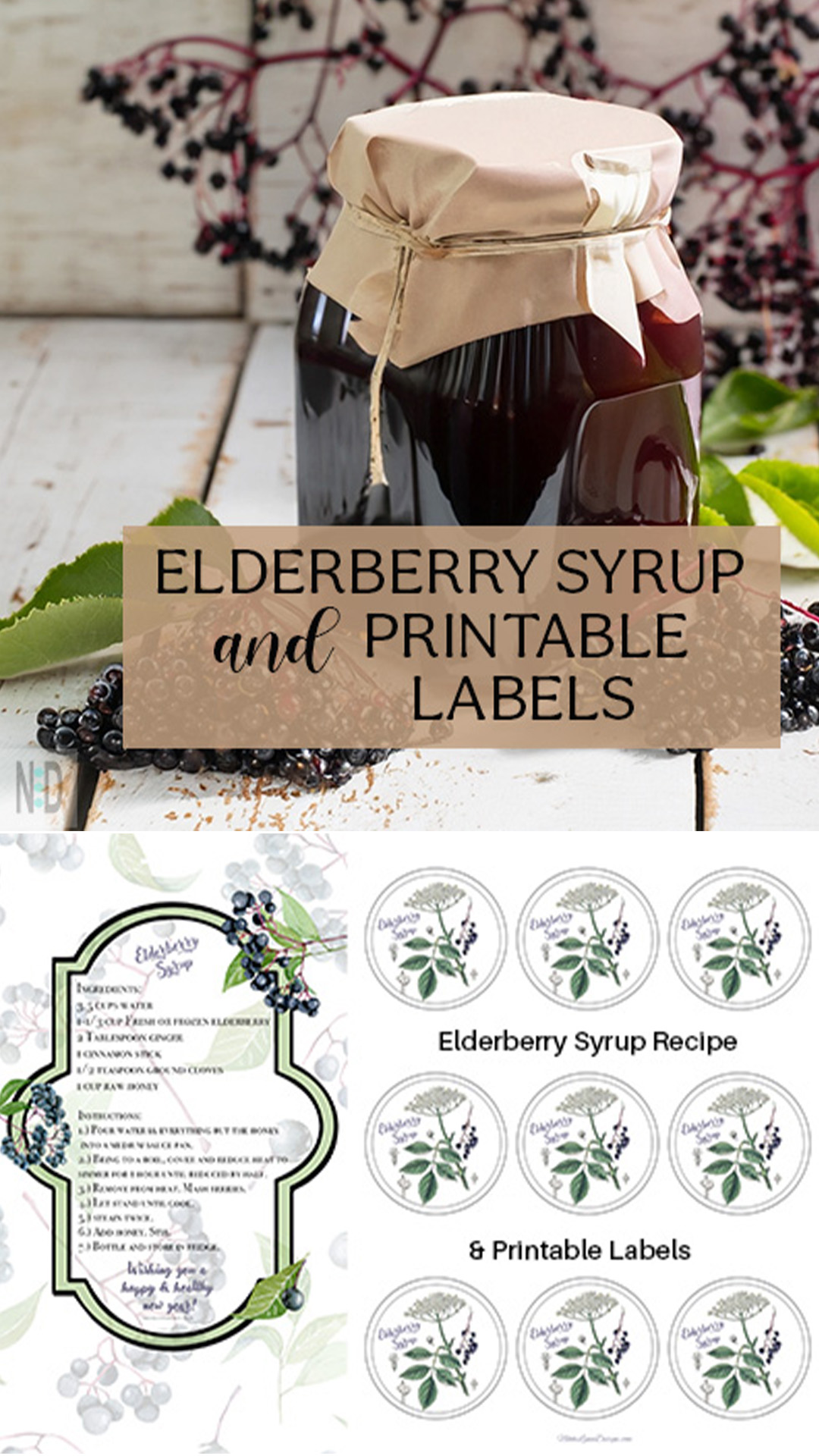 Elderberry Syrup Recipe and Jar Labels - Nikki Lynn Design